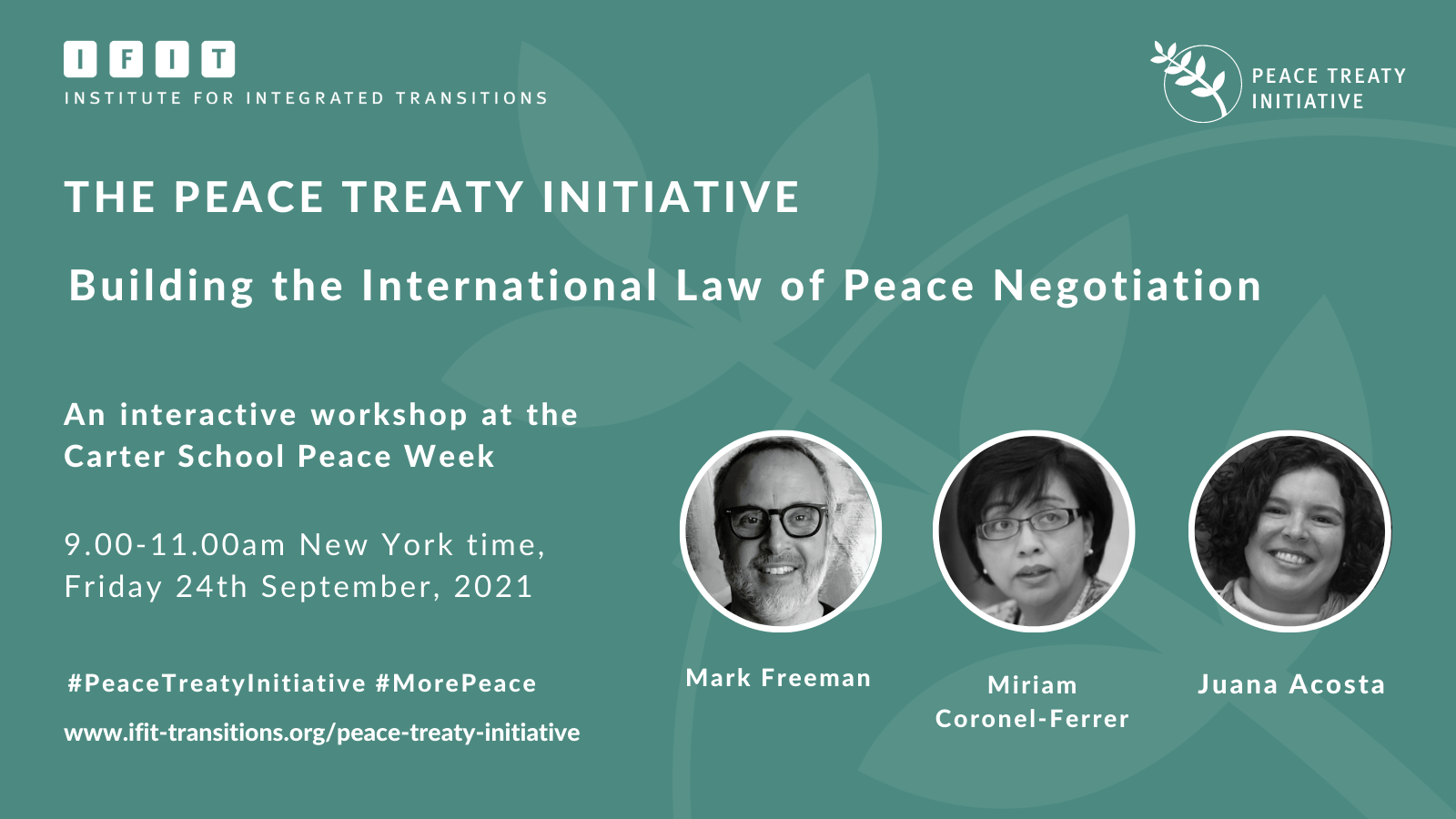 PAST EVENT: Building the International Law of Peace Negotiation - IFIT ...